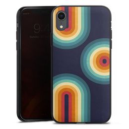DeinDesign iPhone Xr Handy Silikon H&uuml;lle Case schwarz Handyh&uuml;lle Retro Colourful Rainbow