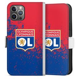 DeinDesign iPhone 12 Pro Handy Klapph&uuml;lle Handyh&uuml;lle aus Kunst Leder wei&szlig; Flip Case Ol Official Licensed Product Olympique Lyonnais Sideflip mit Lasche