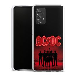 DeinDesign Galaxy A52s 5G Handy Silikon H&uuml;lle Case wei&szlig; Handyh&uuml;lle Band Acdc Official Licensed Product Silikon Case