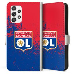 DeinDesign Galaxy A52s 5G Handy Klapph&uuml;lle Handyh&uuml;lle aus Kunst Leder wei&szlig; Flip Case Ol Olympique Lyonnais Official Licensed Product Sideflip mit Lasche