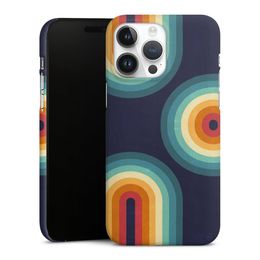 DeinDesign iPhone 14 Pro Max Handy Premium Case Smartphone Handyh&uuml;lle Schutzh&uuml;lle matt Retro Colourful Rainbow Premium Case