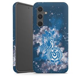 DeinDesign Galaxy S24 FE 5G Handy Panzer Handyh&uuml;lle robuste Outdoor H&uuml;lle Schutzh&uuml;lle gl&auml;nzend Msv Duisburg Official Licensed Product Water Colour Tough Case