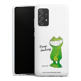 DeinDesign Galaxy A52s 5G Handy Silikon H&uuml;lle Case wei&szlig; Handyh&uuml;lle Motivation Janosch Frog Silikon Case