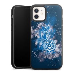 DeinDesign iPhone 12 Handy Gallery Case Handyh&uuml;lle 9H Geh&auml;rtetes Glas R&uuml;ckseite H&uuml;lle Msv Duisburg Official Licensed Product Water Colour Gallery Case