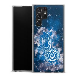 DeinDesign Galaxy S22 Ultra Handy Silikon H&uuml;lle Case transparent Handyh&uuml;lle Msv Duisburg Official Licensed Product Water Colour Silikon Case