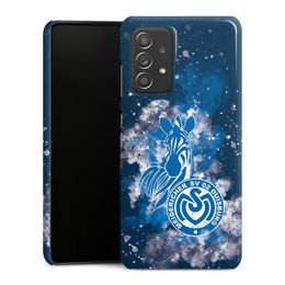 DeinDesign Galaxy A52s 5G Handy Premium Case Smartphone Handyh&uuml;lle Schutzh&uuml;lle gl&auml;nzend Msv Duisburg Official Licensed Product Water Colour Premium Case