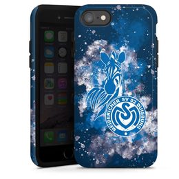DeinDesign iPhone SE (2020) Handy Panzer Handyh&uuml;lle robuste Outdoor H&uuml;lle Schutzh&uuml;lle gl&auml;nzend Msv Duisburg Official Licensed Product Water Colour Tough Case