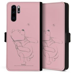 DeinDesign Huawei P30 Pro Handy Klapph&uuml;lle Handyh&uuml;lle aus Kunst Leder schwarz Flip Case Disney Winnie The Pooh Bee Sideflip mit langer Lasche