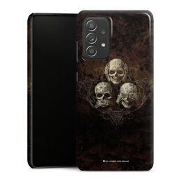 DeinDesign Galaxy A52s 5G Handy Premium Case Smartphone Handyh&uuml;lle Schutzh&uuml;lle gl&auml;nzend Gothic Art Skulls Premium Case