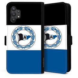 DeinDesign Galaxy A32 5G Handy Klapph&uuml;lle Handyh&uuml;lle aus Kunst Leder schwarz Flip Case Official Licensed Product Arminen Arminia Bielefeld Sideflip mit langer 