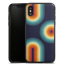 DeinDesign iPhone X Handy Silikon H&uuml;lle Case schwarz Handyh&uuml;lle Retro Colourful Rainbow