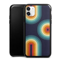 DeinDesign iPhone 11 Handy Silikon H&uuml;lle Case schwarz Handyh&uuml;lle Retro Rainbow Colourful