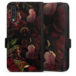 DeinDesign Galaxy A50 Handy Klapph&uuml;lle Handyh&uuml;lle aus Kunst Leder schwarz Flip Case Flowers Meadow Utart Sideflip mit Lasche