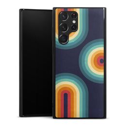 DeinDesign Galaxy S22 Ultra Handy Silikon H&uuml;lle Case schwarz Handyh&uuml;lle Retro Colourful Rainbow
