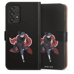 DeinDesign Galaxy A33 5G Handy Klapph&uuml;lle Handyh&uuml;lle aus Kunst Leder schwarz Flip Case Naruto Shippuden Itachi Uchiha Official Licensed Product Sideflip mit 