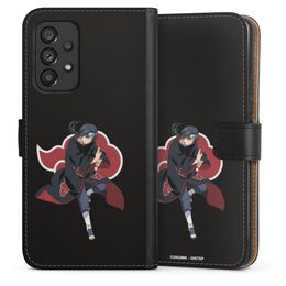 DeinDesign Galaxy A53 5G Handy Klapph&uuml;lle Handyh&uuml;lle aus Kunst Leder schwarz Flip Case Official Licensed Product Naruto Shippuden Itachi Uchiha Sideflip mit 