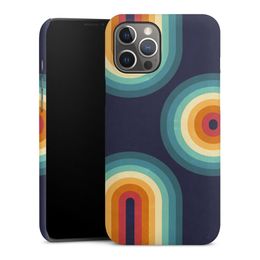 DeinDesign iPhone 12 Pro Max Handy Premium Case Smartphone Handyh&uuml;lle Schutzh&uuml;lle matt Retro Colourful Rainbow Premium Case