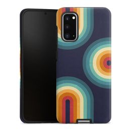 DeinDesign Galaxy S20 Handy Panzer Handyh&uuml;lle robuste Outdoor H&uuml;lle Schutzh&uuml;lle matt Retro Rainbow Colourful Tough Case