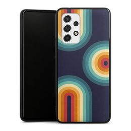 DeinDesign Galaxy A53 5G Handy Silikon H&uuml;lle Case schwarz Handyh&uuml;lle Colourful Rainbow Retro