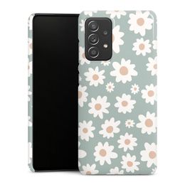 DeinDesign Galaxy A52s 5G Handy Premium Case Smartphone Handyh&uuml;lle Schutzh&uuml;lle gl&auml;nzend Flowers Daisy Muster Premium Case