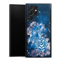DeinDesign Galaxy S22 Ultra Handy Silikon H&uuml;lle Case schwarz Handyh&uuml;lle Msv Duisburg Official Licensed Product Water Colour