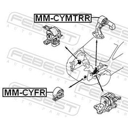 FEBEST Lagerung, Motorcymtrr hinten links f&uuml;r MITSUBISHI