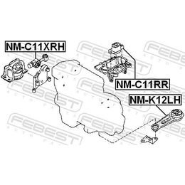 FEBEST Lagerung, Motor nmc11xrh vorne rechts f&uuml;r NISSAN