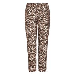 Stoffhose Pulz Jeans "Casual Hose PZBINDY", Damen, Gr. 34, N-Gr, braun (tobacco braun leo printed), Obermaterial: 97% Polyester PES. 3% Elasthan EL., Hosen Stoffhose