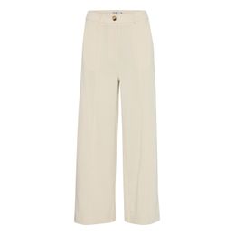 Stoffhose Ichi "Casual Hose IHKATE", Damen, Gr. L, N-Gr, beige (almond milk), Obermaterial: 97% Polyester PES. 3% Elasthan EL., Hosen Stoffhose