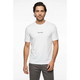 T-Shirt, Jungen, Gr. L (52), wei&szlig; (classic wei&szlig;), Web, Obermaterial: 57% Baumwolle, 38% Polyester, 5% Elasthan, Calvin Klein Swimwear, unifarben, regular fit normal, Rundhals, eingesetzt abgesteppte Kante, Shirts T-Shirt, Regular fit mit Rundhalsausschnitt