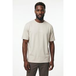 T-Shirt, Jungen, Gr. L (52), beige (chalk), Web, Obermaterial: 57% Baumwolle, 38% Polyester, 5% Elasthan, Calvin Klein Swimwear, unifarben, regular fit normal, Rundhals, eingesetzt abgesteppte Kante, Shirts T-Shirt, Regular fit mit Rundhalsausschnitt