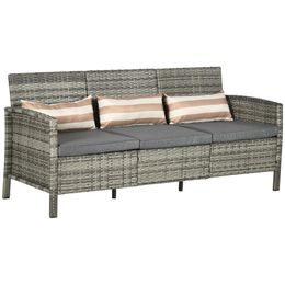Outsunny Rattan, Grau, Metall, 68x78x173 cm, Loungem&ouml;bel, Outdoorsofas