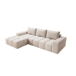 Prometo M&ouml;bel Ecksofa, Creme, Holz, L-Form, 285x180 cm, Wohnzimmer, Sofas & Couches, Wohnlandschaften, Ecksofas