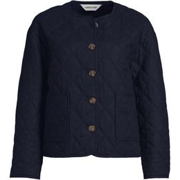 LANDS' END Soft Ease Steppjacke aus Leinenmix, Damen, size: regular, Blau, by Lands' End