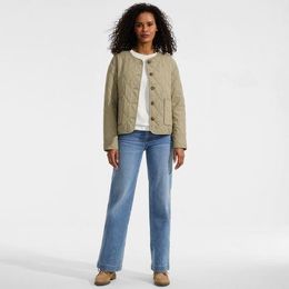 LANDS' END Soft Ease Steppjacke aus Leinenmix in Petite-Gr&ouml;&szlig;e, Damen, size: petite, Gr&uuml;n, by Lands' End