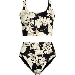 LANDS' END Komfort-Midkini, Damen,  Schwarz, Elasthan/Metall/Nylon-Mischung, by Lands' End
