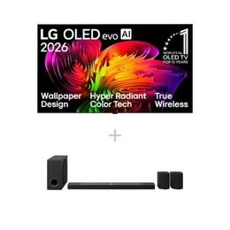 LG 83&Prime; Wallpaper TV OLED evo AI W6 True Wireless 4K Smart TV 2026 + 9.1.5Kanal Home Theater Soundbar DS95AR mit SurroundSound und R&uuml;cklautsprechern OLED83W69LA.DS95001