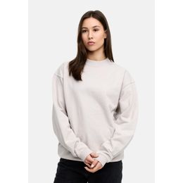 Sweatshirt DAILY COTTON "Daily Cotton Sweatshirt OVERSIZE CREW-NECK PULLOVER", M&auml;dchen, Gr. XL, beige (grau washed), Obermaterial: 100% Baumwolle CO., Rundhals, Sweatshirts Sweatshirt