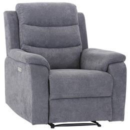 P & B Relaxsessel, Grau, Kunststoff, 92x102x93 cm, Relaxfunktion, USB-Anschluss, Wohnzimmer, Sessel, Relaxsessel