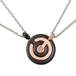 Schmuckset Firetti "Multipack Schmuck Geschenk Halsketten LIEBE", rosa (edelstahlfarben, ros&eacute;goldfarben, schwarz, wei&szlig;), Schmuck_Sets, Damen, Edelstahl, Schmuckset, mit Zirkonia (synth.)