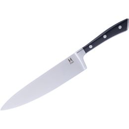 Allzweckmesser HENSSLERS "HENSSLERS K&uuml;chenmesser", braun (silberfarben, braun), Klingenl&auml;nge 20cm, Edelstahl, Kochmesser, Klingenl&auml;nge ca. 20 cm, ergonomischer ABS-Griff