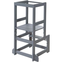 Stehhilfe Roba "Lernturm nach Montessori", Kinder, Gr. B/H/T: 54cm x 90cm x 47cm, grau (anthrazit), MDF, St&uuml;hle