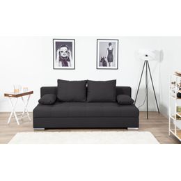 Schlafsofa Collection AB "Tania, B: 194 cm, Liegel. 140x194 cm", anthrazit, B:194cm H:70cm T:90cm, 100%Polyester, Sofas, Schlafsofa, komfortabler Sitzkomfort: Federkern-Polsterung, inklusive R&uuml;ckenkissen