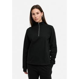Sweatshirt DAILY COTTON "Daily Cotton Sweatshirt OVERSIZE HALF-ZIP", M&auml;dchen, Gr. S, schwarz, Obermaterial: 100% Baumwolle CO., Sweatshirts Sweatshirt