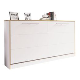 Stauraumschrank Vcm "Schrankbett, Wandklappbett Lattenrost 90x200 cm", wei&szlig;, B:213cm T:43cm, Obermaterial: 100% Holz Wood., Schr&auml;nke, Stauraumschrank