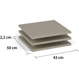 Einlegeboden Rauch "Rauch Stauraum-Erweiterung f&uuml;r Dreht&uuml;renschr&auml;nke", leinenoptik hell, B:43cm H:2,2cm T:50cm, Holzwerkstoff, Einlegeb&ouml;den, Einlegeboden, Mehr Platz im Kleiderschrank: 43 cm Einlegeboden von Rauch