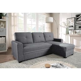 Ecksofa "Gerrit L-Form, B: 216 cm", grau, B:216cm H:80cm T:139cm, ATLANTIC HOME COLLECTION, Sofas, Ecksofa, mit Bettfunktion & Bettkasten