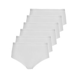 Taillenslip Nina von C. "6er Pack Taillenslip Slipboutique", Damen, Gr. 40-42, wei&szlig;, Obermaterial: 93% Baumwolle CO. 7% Elasthan EL., Unterhosen Taillenslip