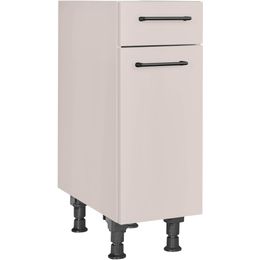 Unterschrank Nobilia "MIAMI", Ausrichtung w&auml;hlbar, vormontiert, in den Breiten 30, 45 und", front: sand korpus: sand, B:30cm H:87cm T:58,3cm, Schr&auml;nke, Unterschrank, 60 cm Breite, mit h&ouml;henverstellbaren Sockelf&uuml;&szlig;en, vormontiert