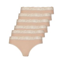 Jazz-Pants Slips Nina von C. "6er Pack Jazzpant Slipboutique", Damen, Gr. 38, nude, Obermaterial: 93% Baumwolle CO. 7% Elasthan EL., Unterhosen